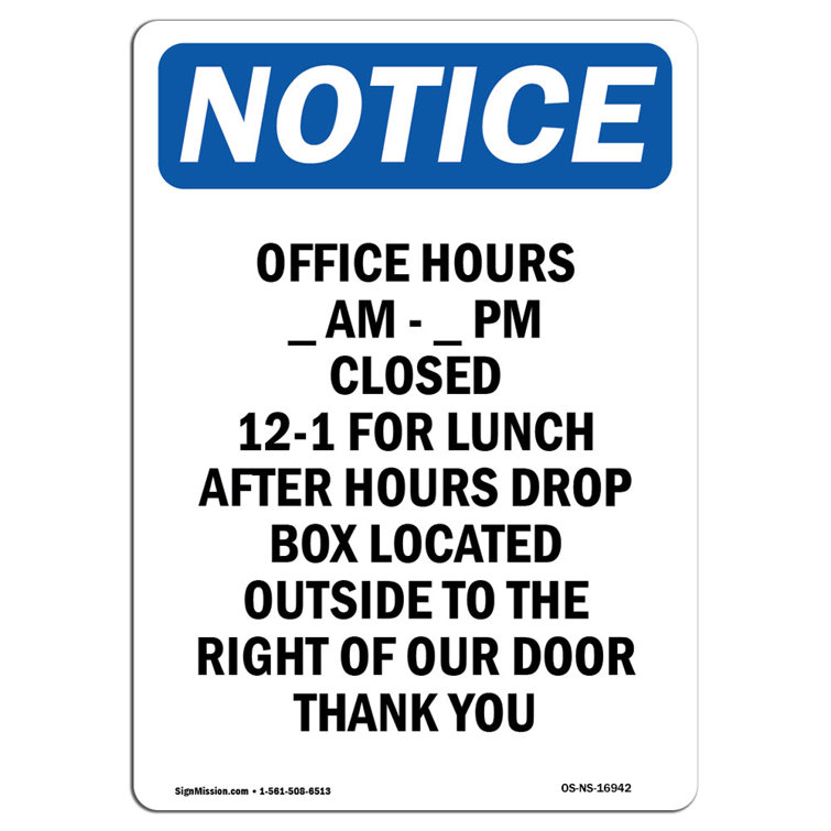 SignMission Office Hours Sign Wayfair